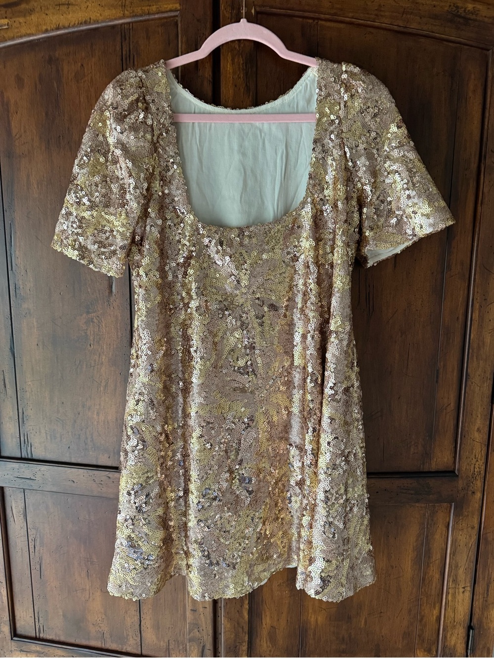 Sezane | Dresses | Sezane Editions Elaine Champagne Shimmer Sequin Mini ...